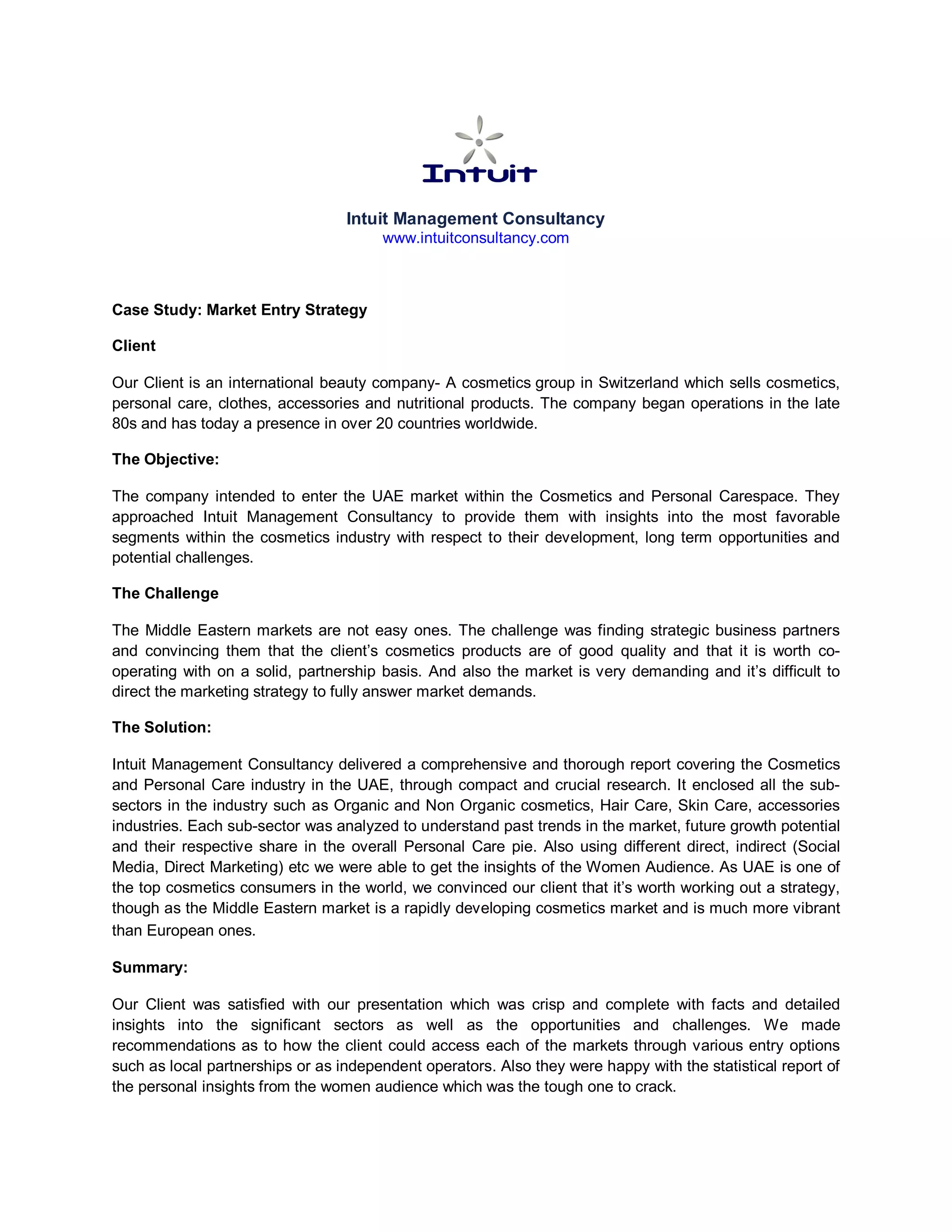 Case Study: Market Entry Strategy | PDF