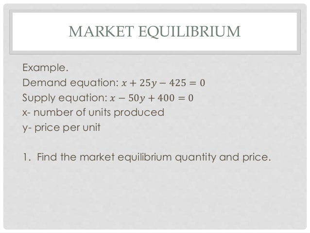 Market equilibrium