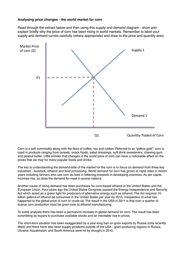 Market Equilibrium Price Exercise | PDF
