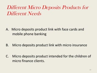 Market expansion through Micro Deposits | PPT