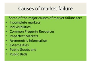 Causes Of Market Failure