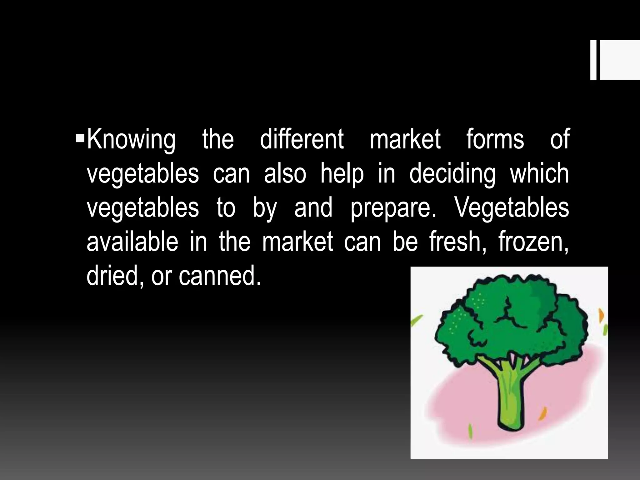 Market forms of vegetables | PDF