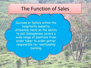 Sales management in the tourism and hospitality industry | PPTX