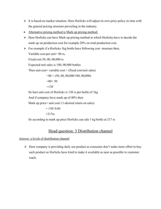 4p's of marketing of Horlicks- A marketing management project | PDF