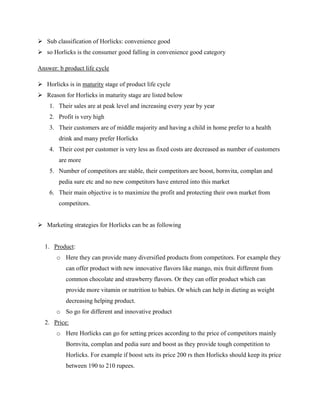 4p's of marketing of Horlicks- A marketing management project | PDF