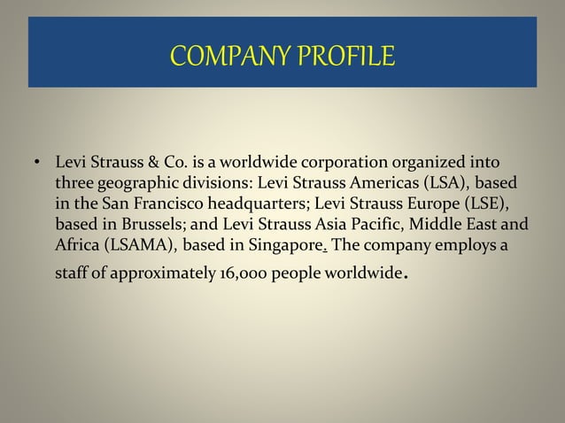 Case study on Levis Strauss | PPTX