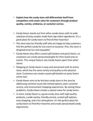 marketing strategy about opening a sweet shop in karachi | DOCX