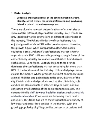 marketing strategy about opening a sweet shop in karachi | DOCX