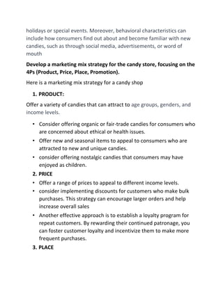 marketing strategy about opening a sweet shop in karachi | DOCX