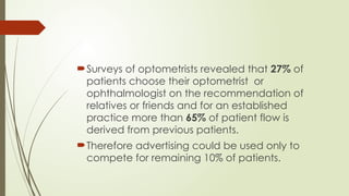marketing Options in optometric practice | PPTX