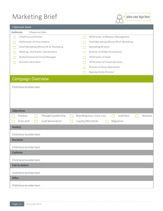 Marketing campaign-brief | DOCX | Marketing and Advertising | Business