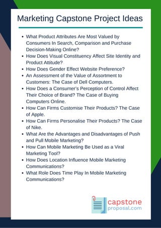 Marketing Capstone Project Ideas | PDF