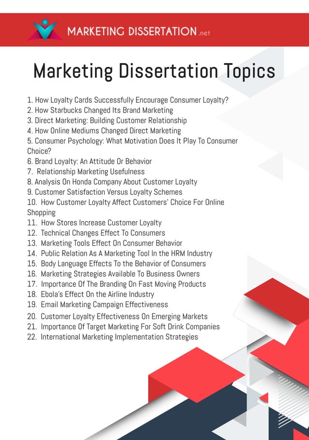 Marketing Dissertation Topics | PDF