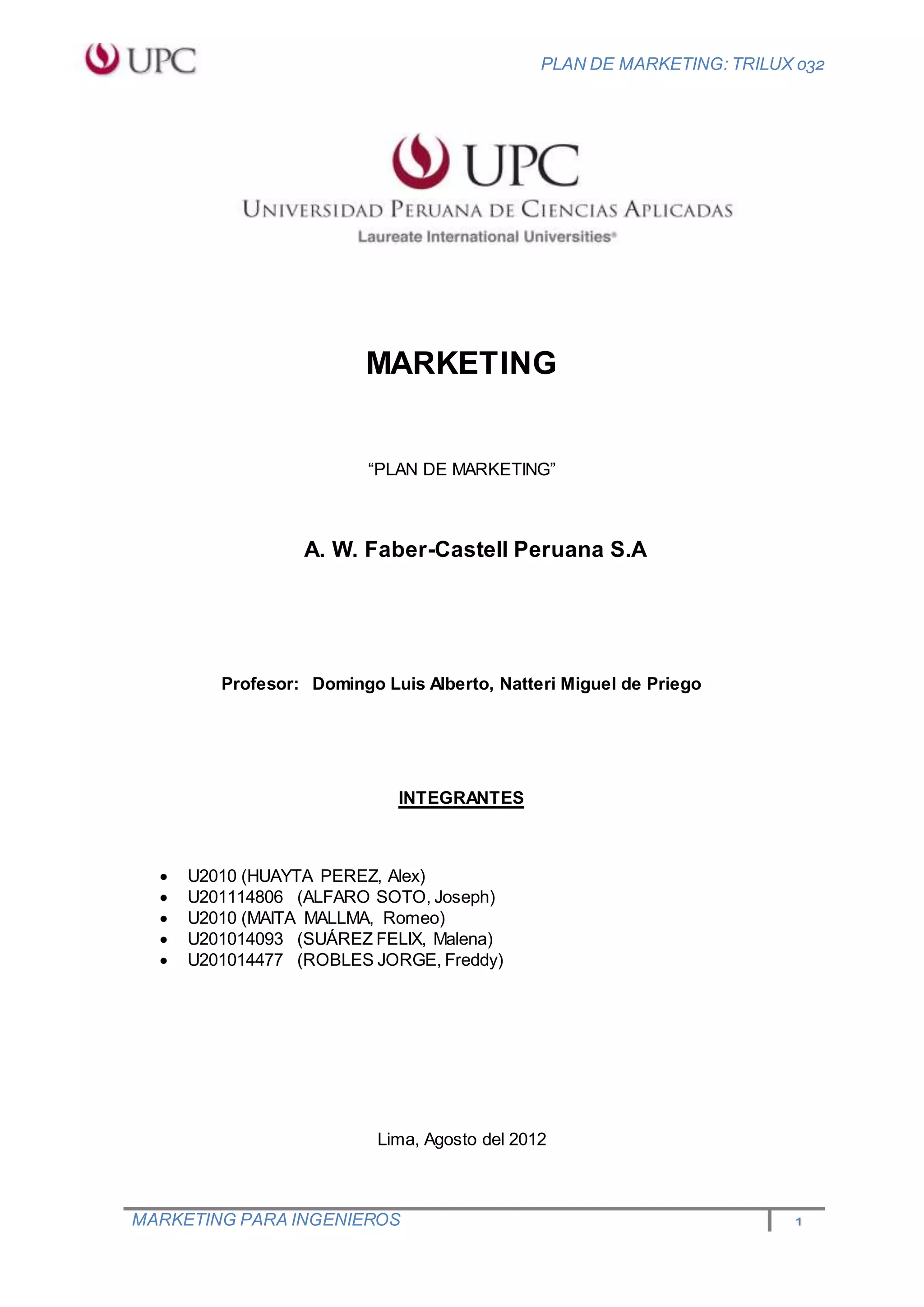 Marketing faber castell perú | DOCX