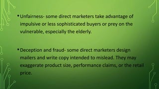 Ethical issues in direct marketing | PPTX