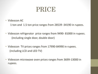 Marketing mix of videocon | PPT