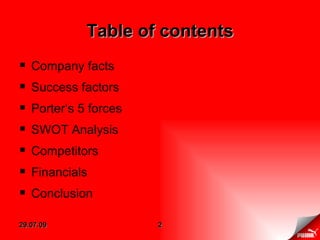 Marketing plan of PUMA | PPT