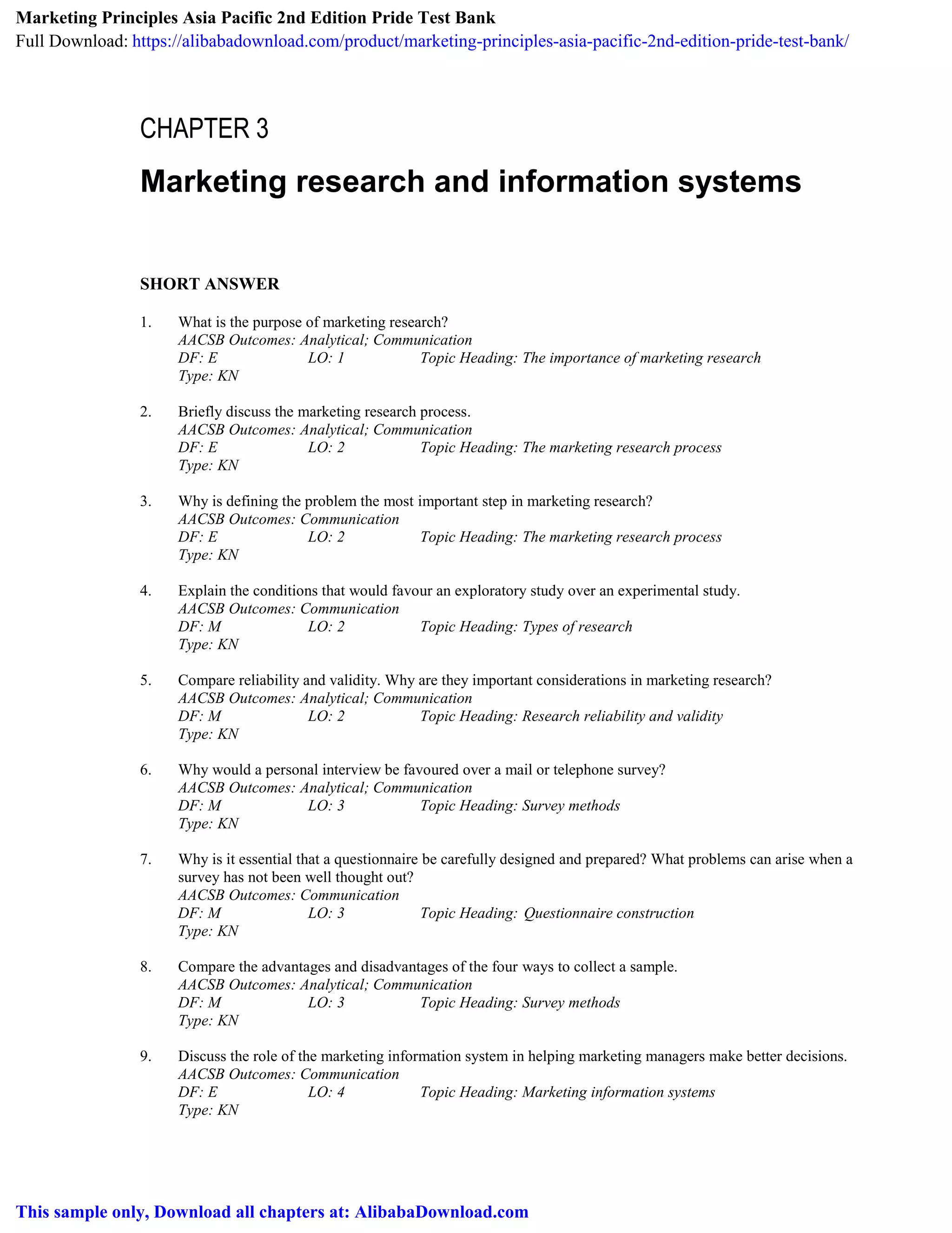 Marketing Research An Applied Orientation 7th Edition Malhotra Test ...
