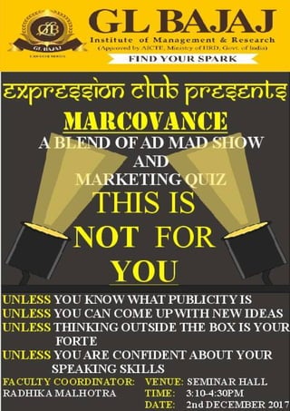 It is a blend of marketing quiz and ad mad show | PDF