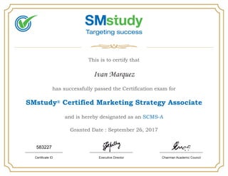 Iván Márquez Paz Marketing Strategy Associate SCMS-A | PDF