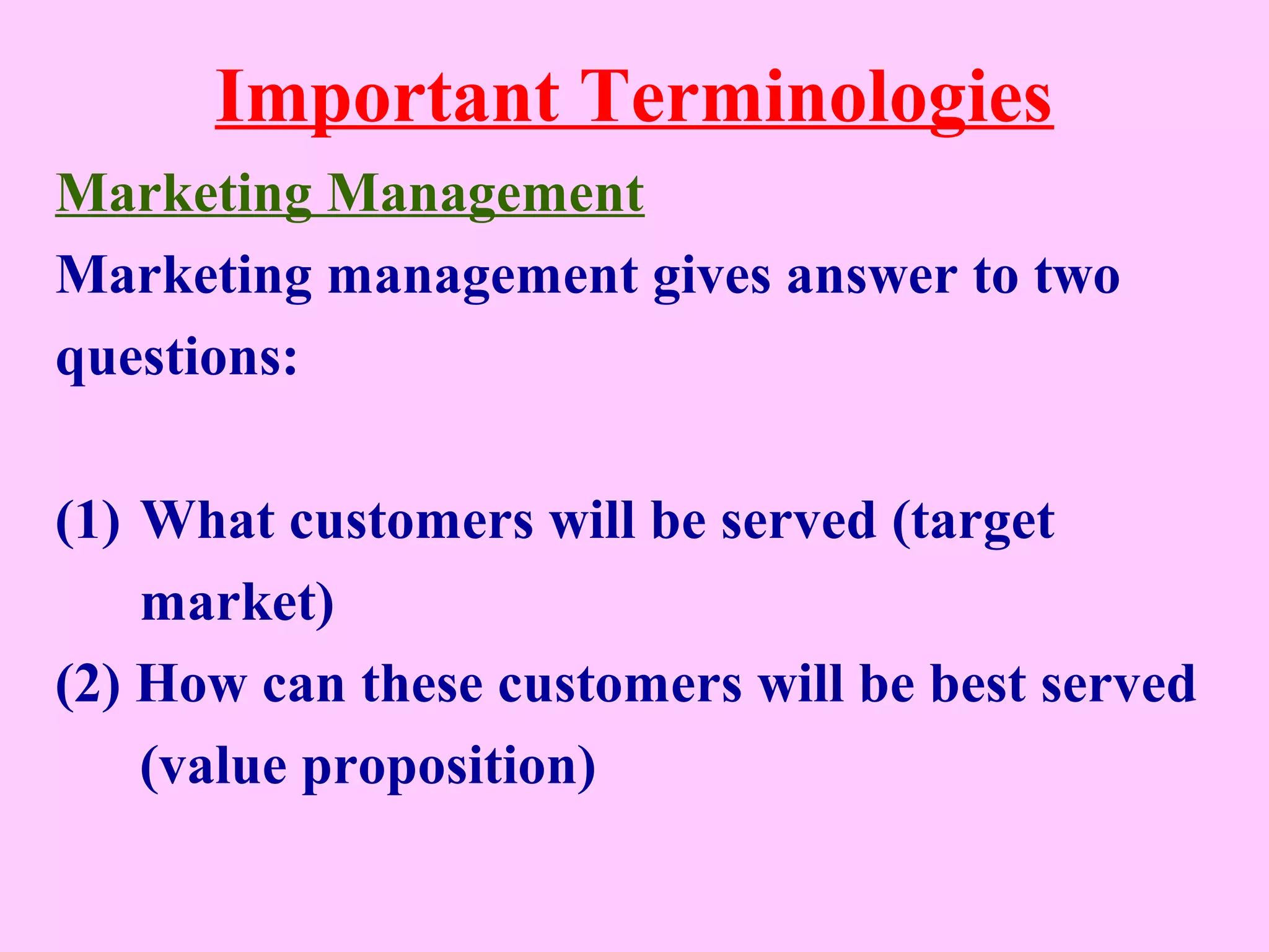 Marketing Terminologies Marketing Ppt
