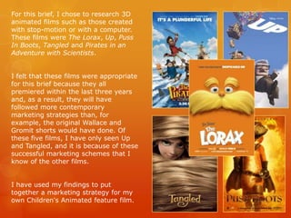 Marketing a children's animation unfinished | PPT
