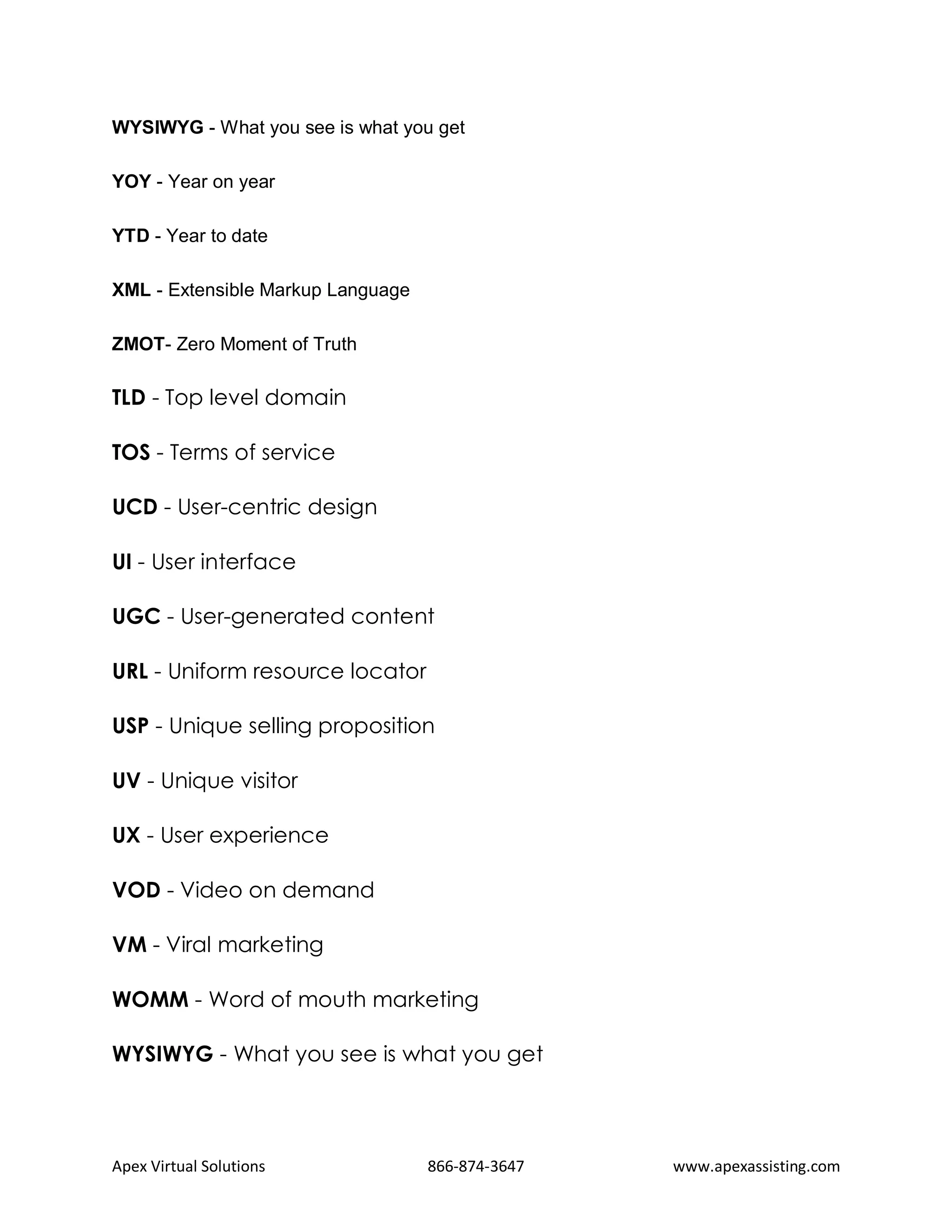 Marketing and Digital Acronym Cheat Sheet | PDF