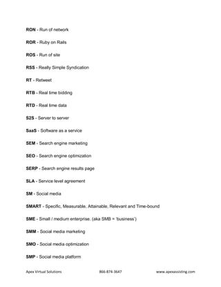 Marketing and Digital Acronym Cheat Sheet | PDF