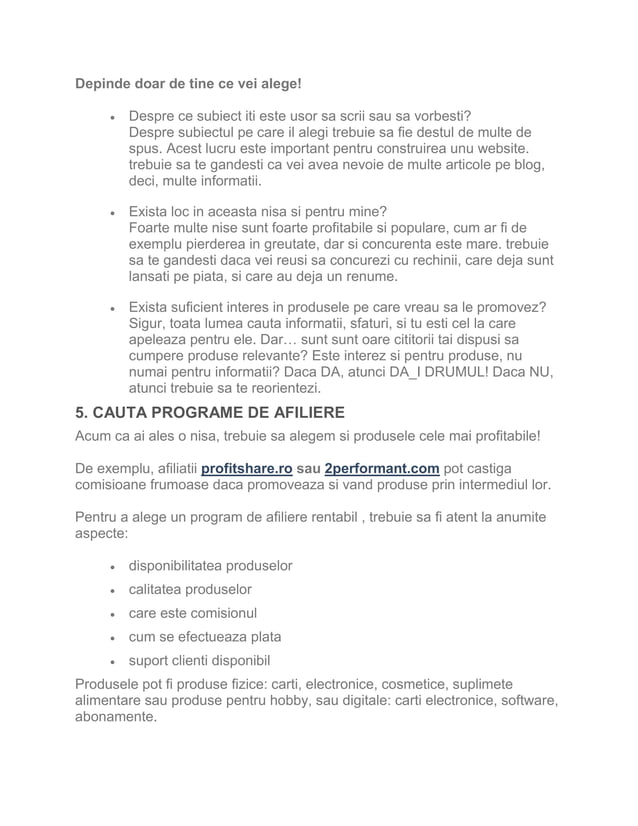 Marketing afiliat pas cu pas PDF - Ghid pentru incepatori | PDF