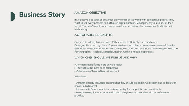 Marketing analysis & Business Analysis | Amazon | | PPT