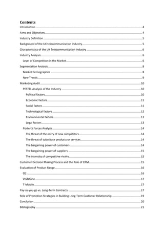 Marketing analysis of telecom companies of uk | DOCX