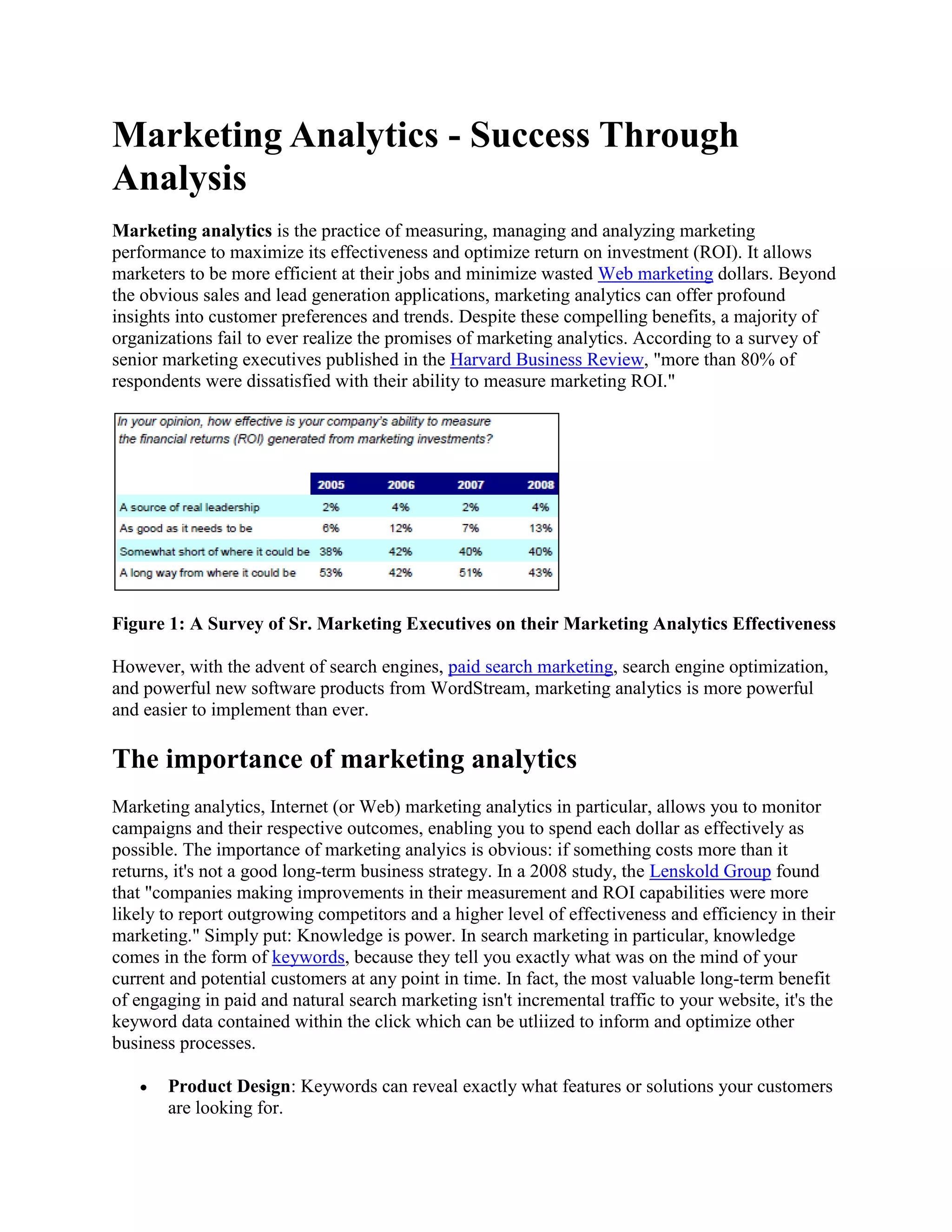 Marketing analytics | PDF