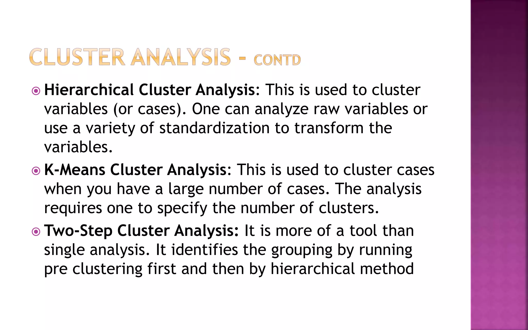 Marketing analytics - clustering Types | PPTX