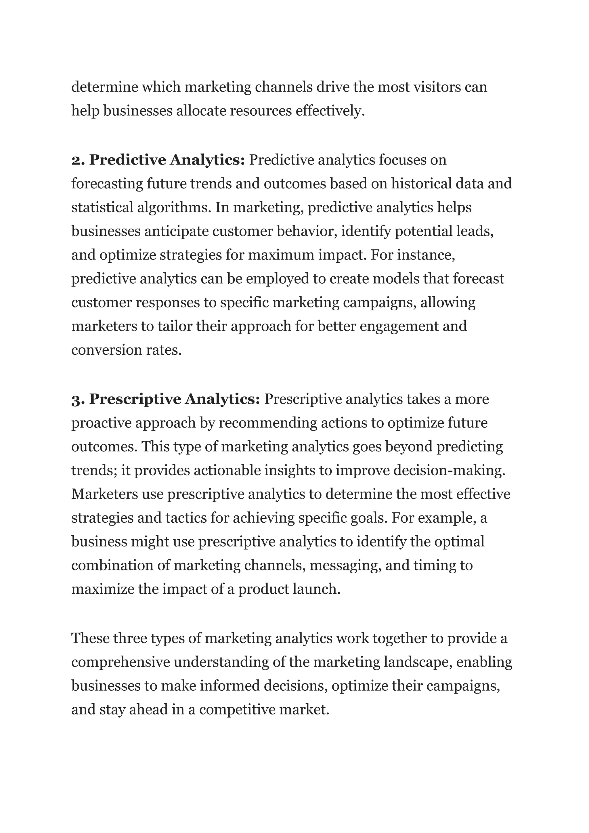 Marketing Analytics Importance : Types Of Marketing Analytics | PDF | Marketing and Advertising ...