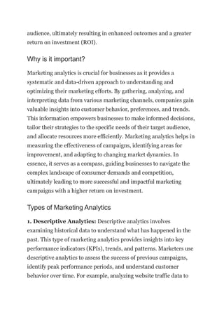 Marketing Analytics Importance : Types Of Marketing Analytics | PDF
