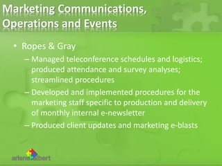 Arlene Albert - Marketing and Events Resume | PDF