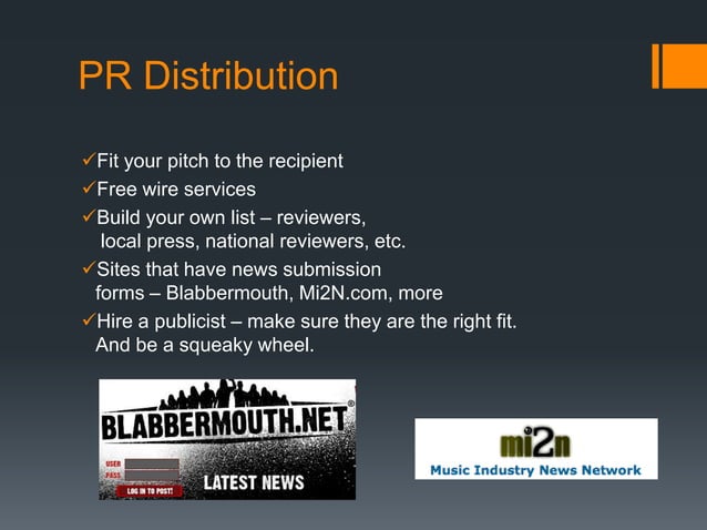 Marketing and PR Checklist for Musicians | PPT
