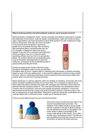 Marketing and pr task 1 | DOCX