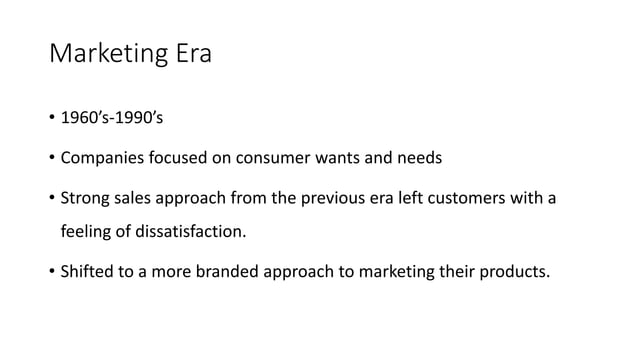 Evolution of marketing Eras | PPT | Free Download