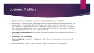 Marketing and the psychology of persuasion | PPTX