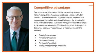 Porter’s Competitive Forces and strategies | PDF
