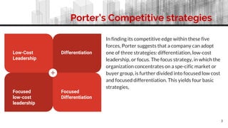 Porter’s Competitive Forces and strategies | PDF