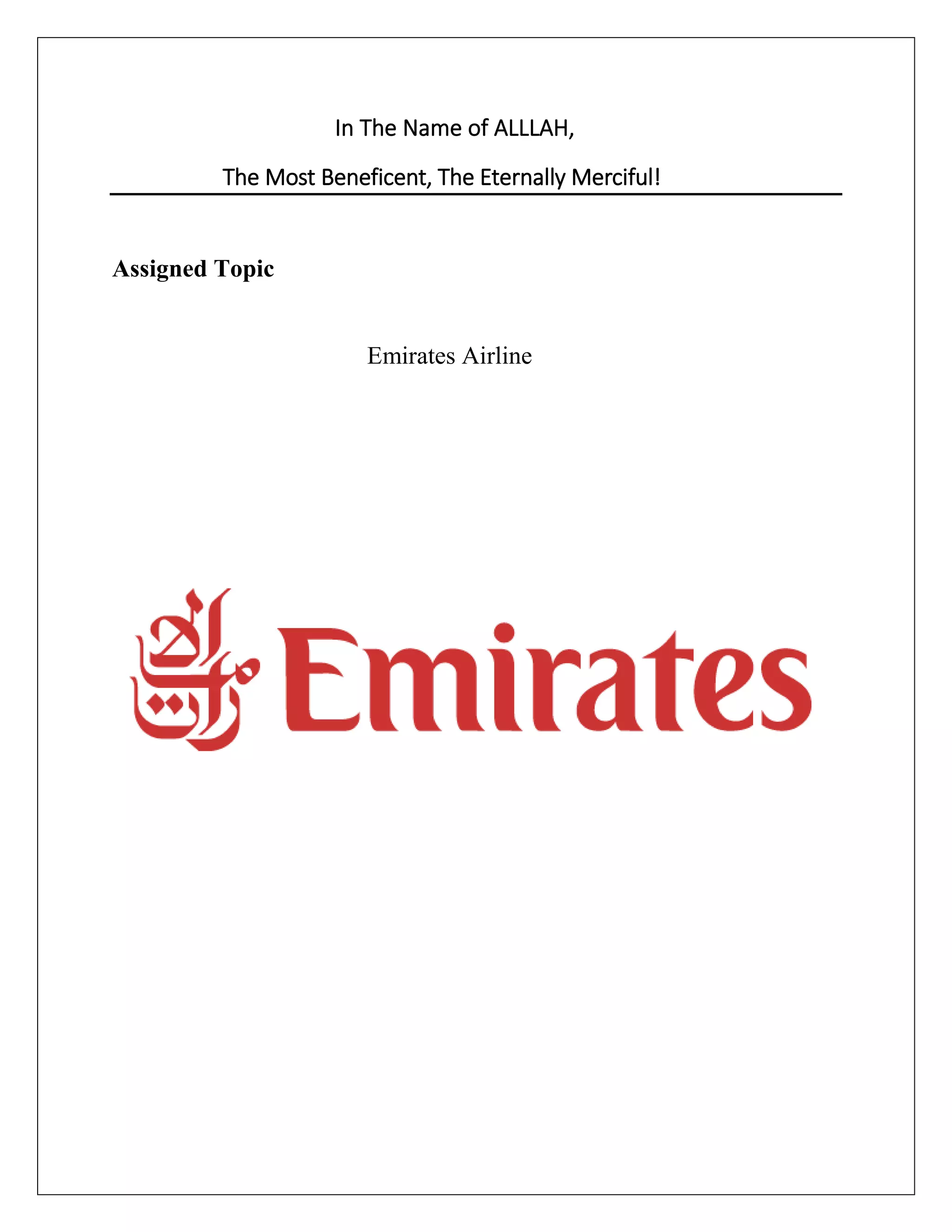 SWOT Analysis & Marketing Mix Of Emirates Airline | PDF