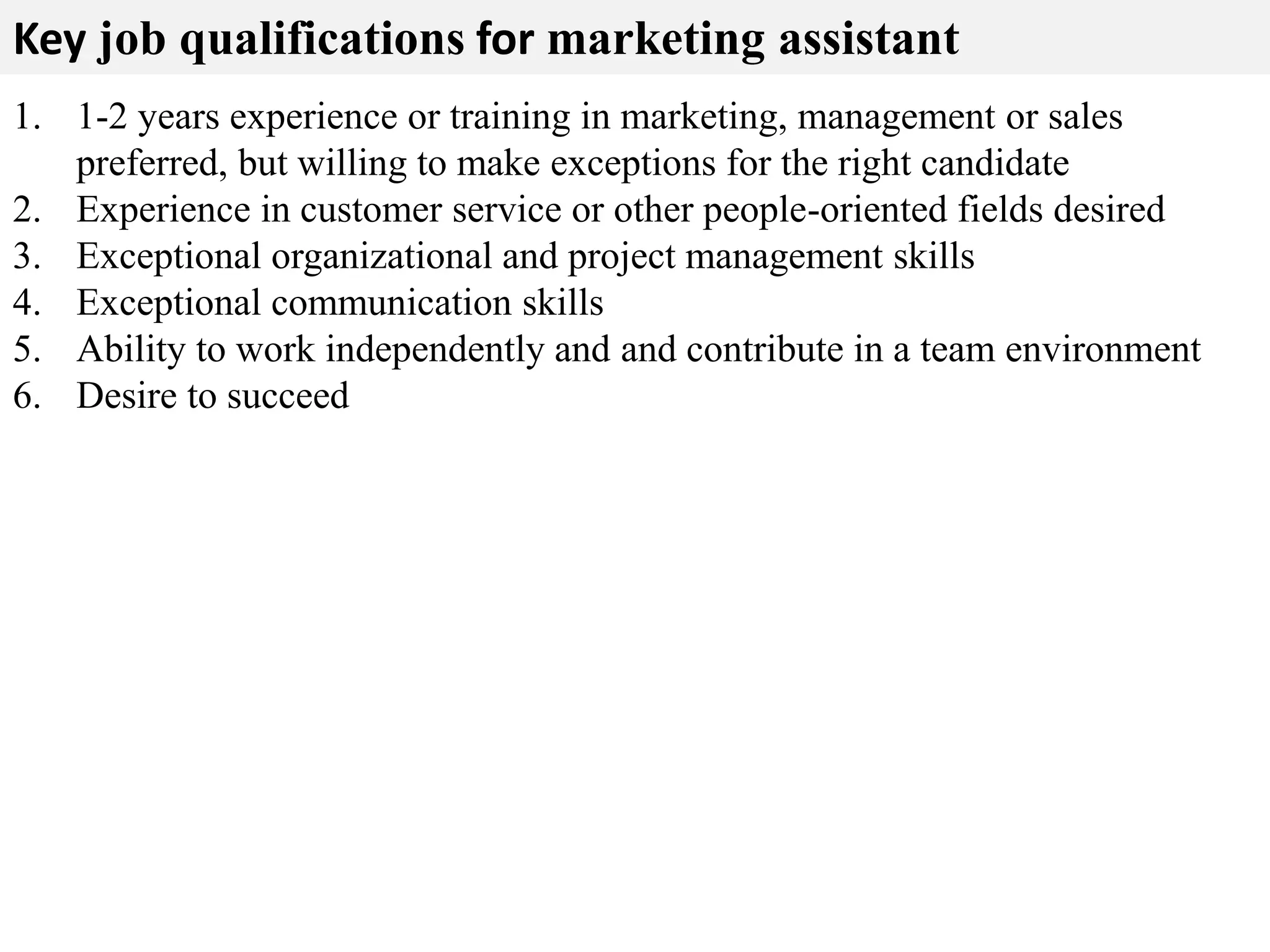 Marketing assistant job description | PPTX