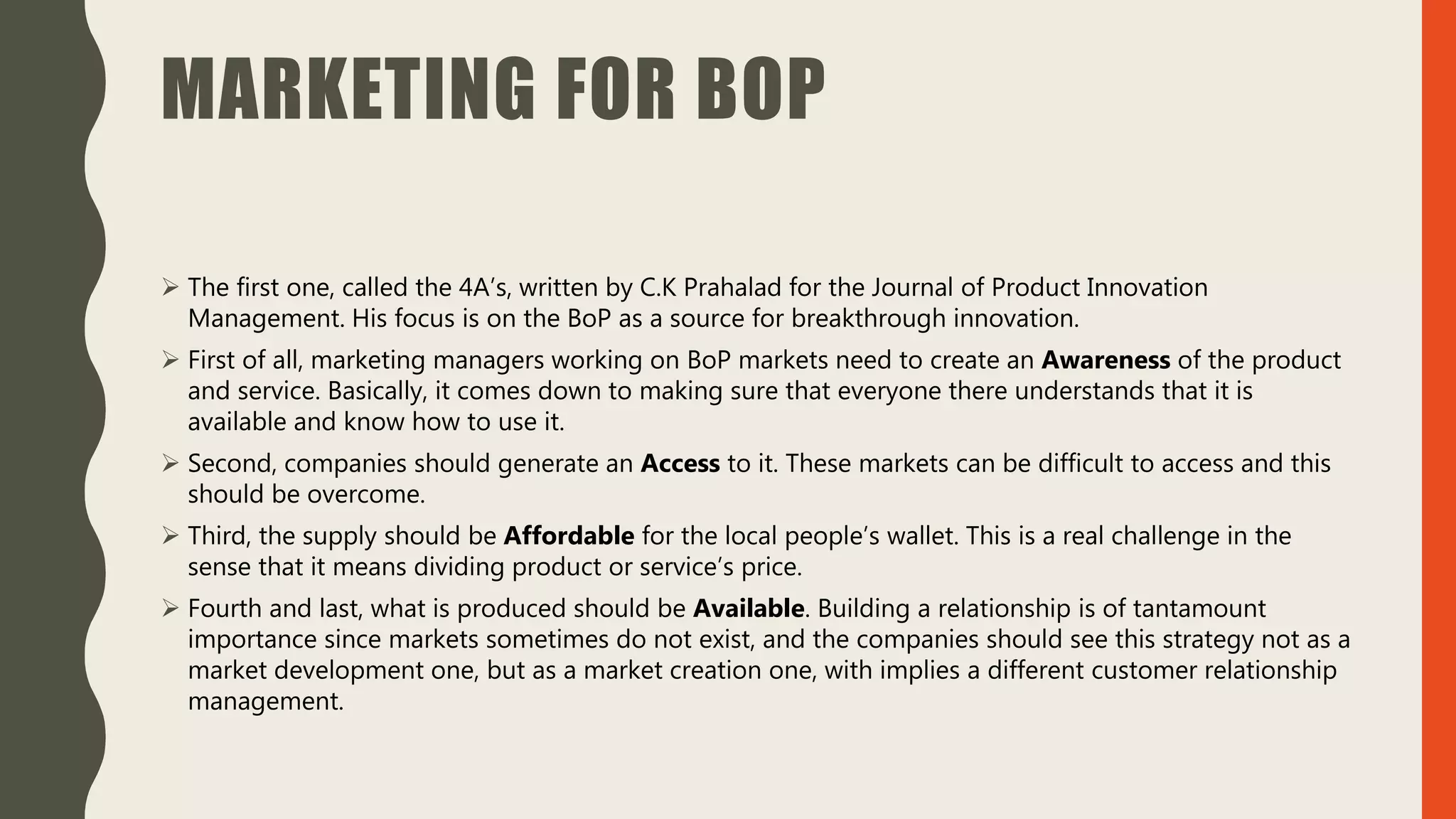 Marketing at the bottom of the pyramid | PPTX