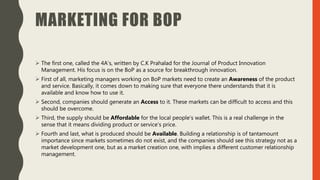 Marketing at the bottom of the pyramid | PPTX