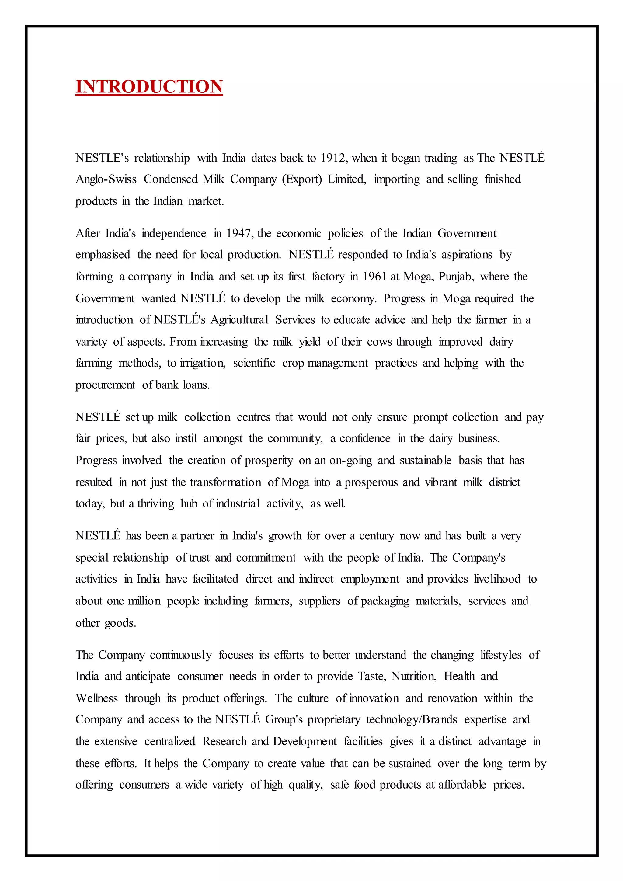 Marketing audit - nestle | DOCX