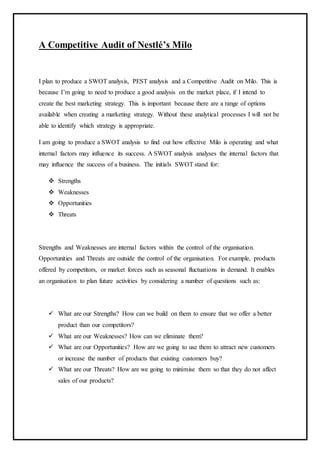 Marketing audit - nestle | DOCX