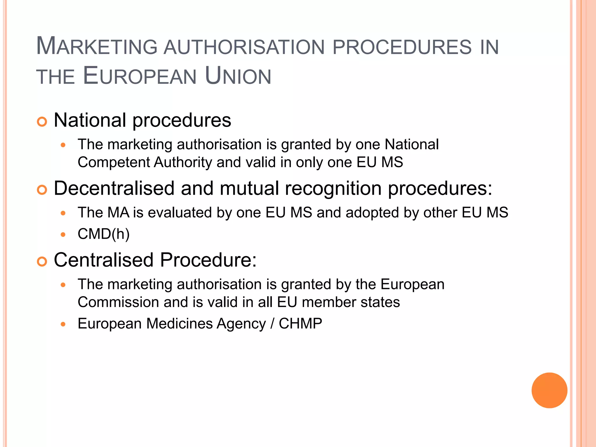 Marketing Authorisations in the EU: The Centralised Procedure | PDF