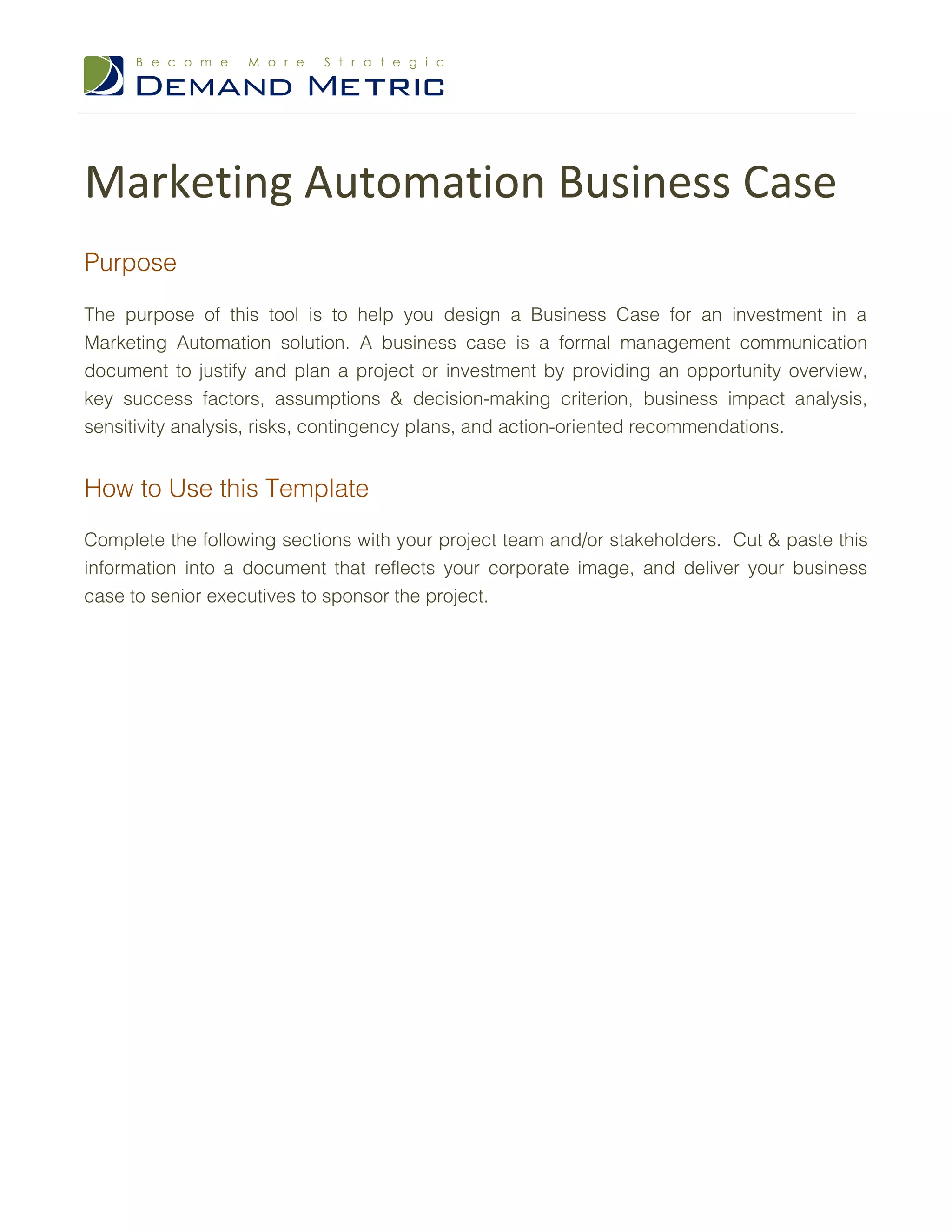 Marketing Automation Business Case | DOC